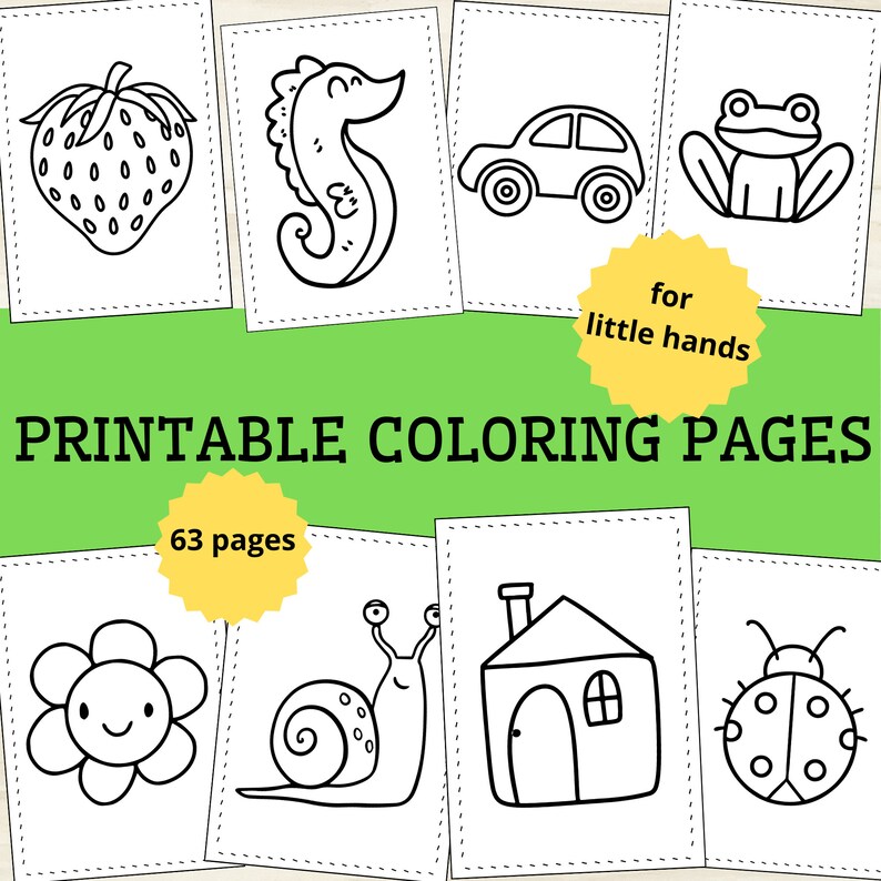 Easy Coloring Pages for Kids, Printable Coloring Book, Toddlers ...