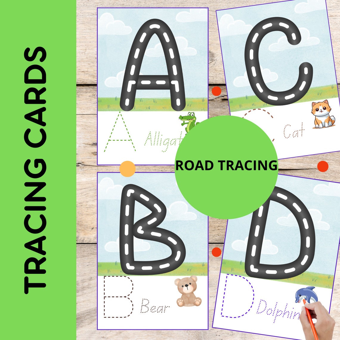 Tracing Worksheets, Practice Words Handwriting, Alphabet Road Tracing ...
