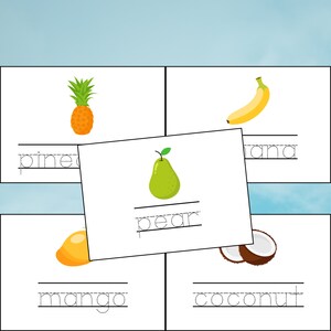 Fruit Word Tracing Flashcards | Learn Fruit Names & Practice Writing ...