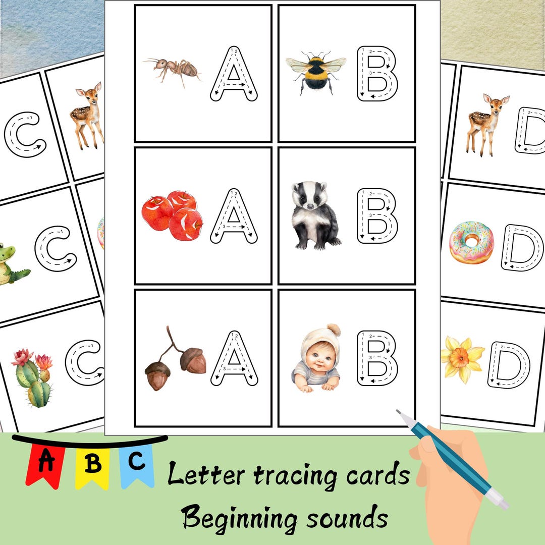 Letter Tracing Flashcards, Alphabet Printable Tracing Flashcards for ...
