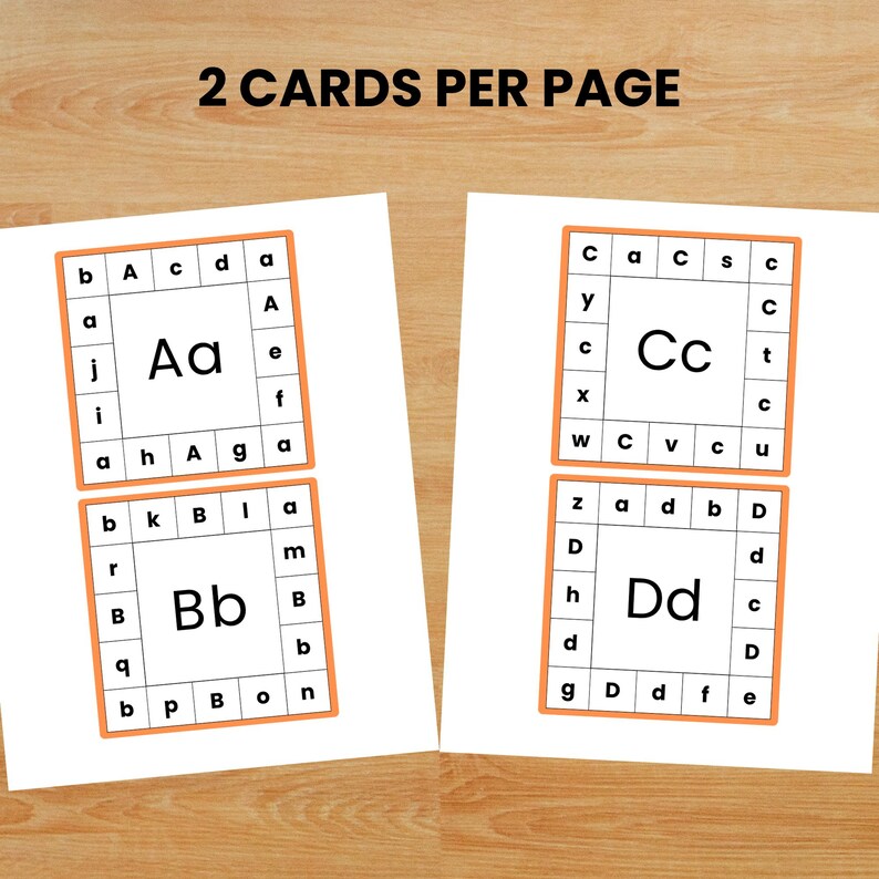 Kindergarten Letter Matching Cards - Alphabet Printable Activity for ...