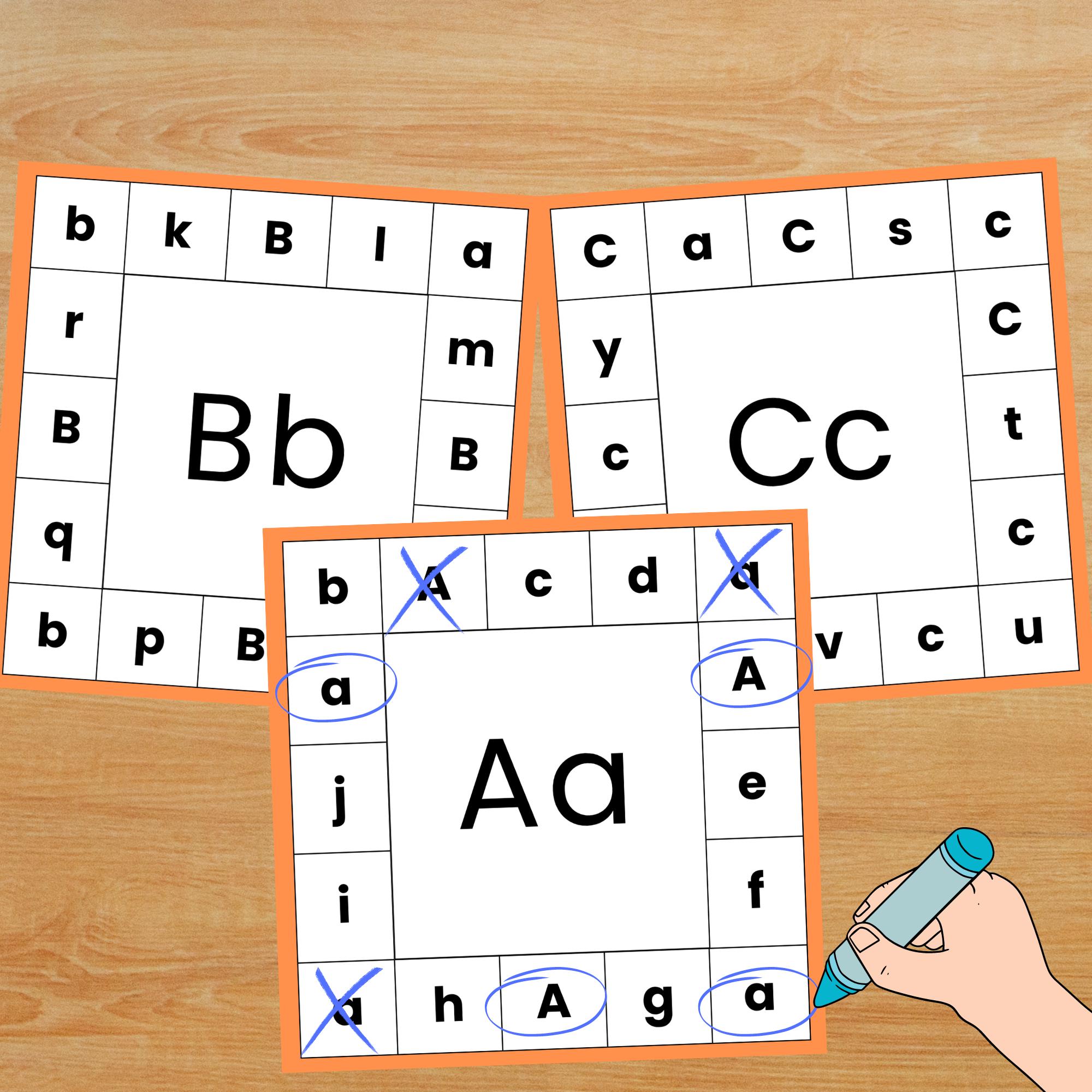 Kindergarten Letter Matching Cards | Uppercase & Lowercase Alphabet ...
