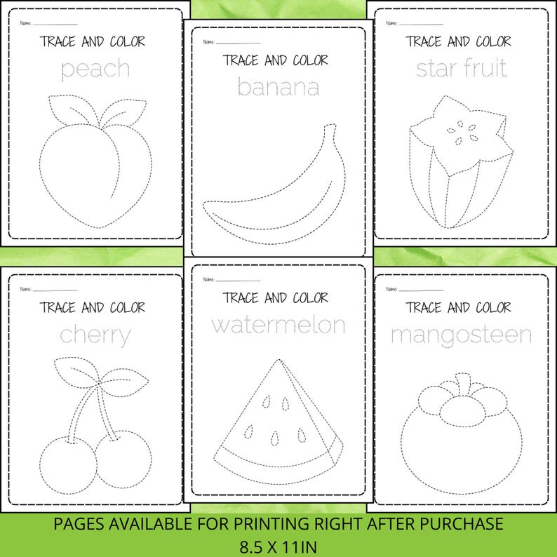 Fruits Pencil Control Worksheets | Tracing Printable Sheets for ...