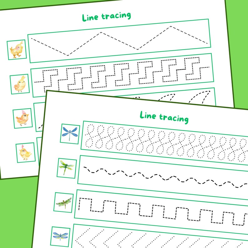 Preschool Spring Line Tracing Worksheets | Printable Handwriting ...