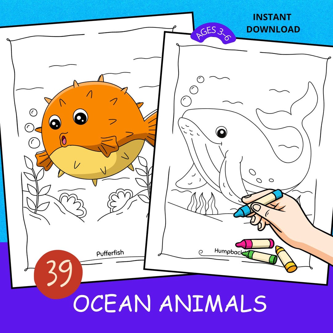 Under the Sea Coloring Pages for Preschool – 39 Ocean Animals Printable ...