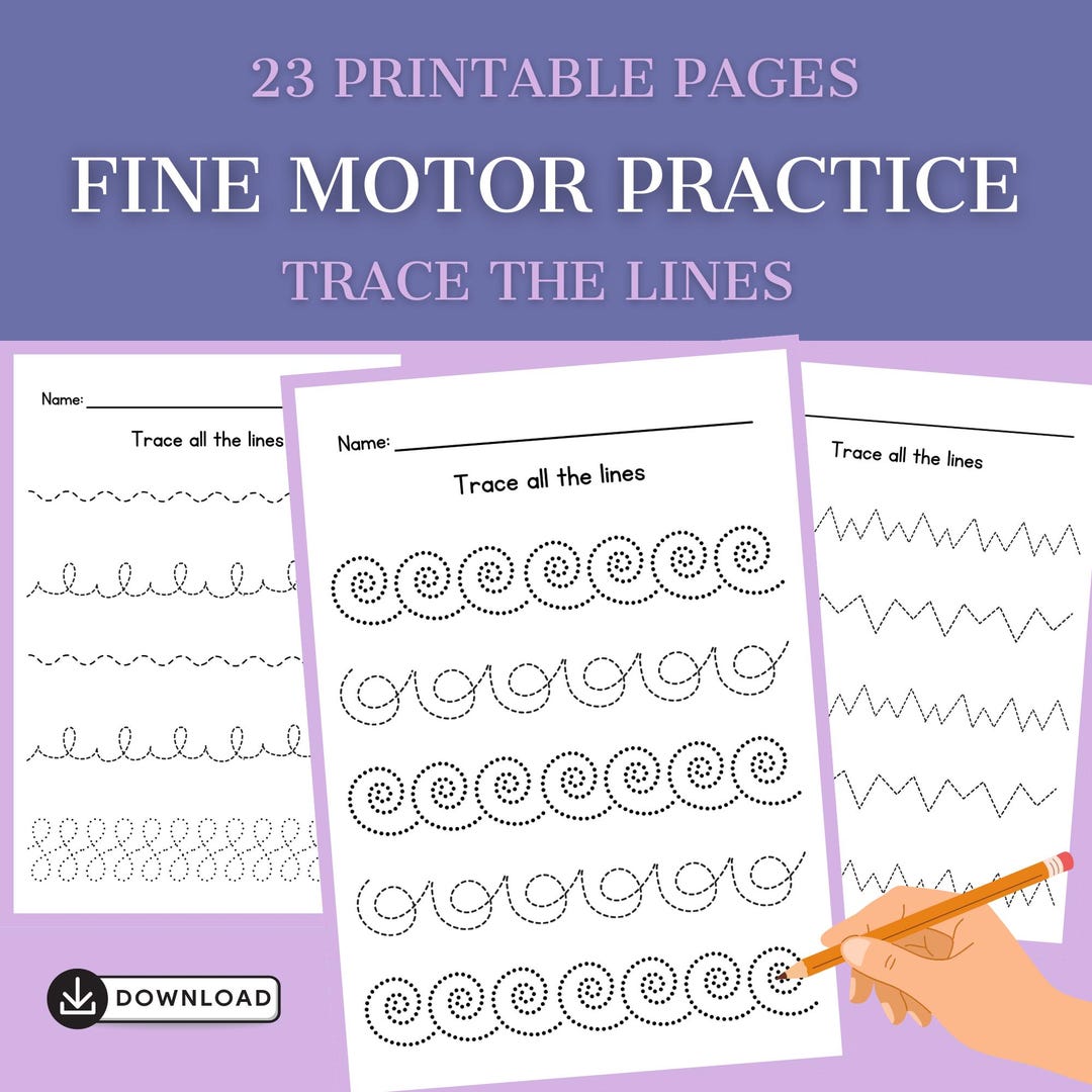 Line Tracing Worksheets for Preschool | Fine Motor Skill Printables ...