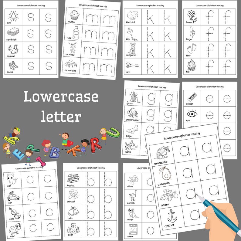 Tracing Lowercase Letters Worksheets | Alphabet Handwriting Practice ...