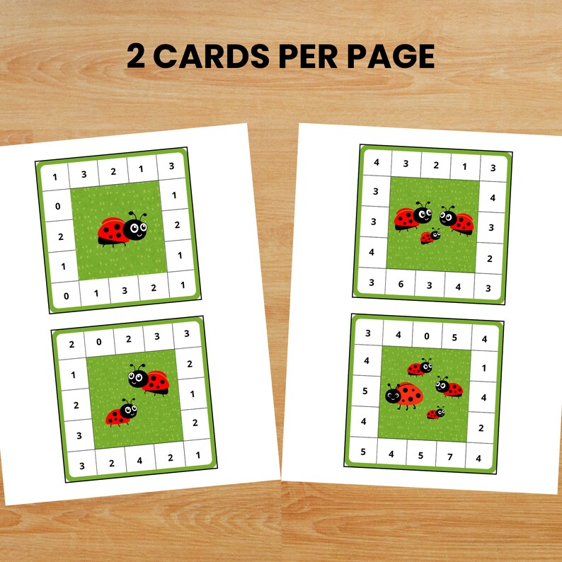 Ladybug Count and Match Clip Cards | Number Matching 1-10 | Preschool ...