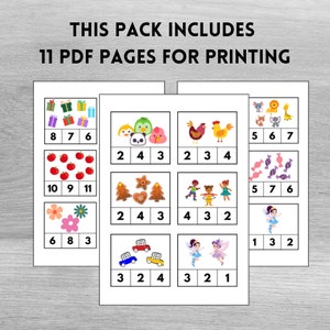 Printable Counting Cards, 1-12 for Homeschool & Preschool, Kindergarten ...