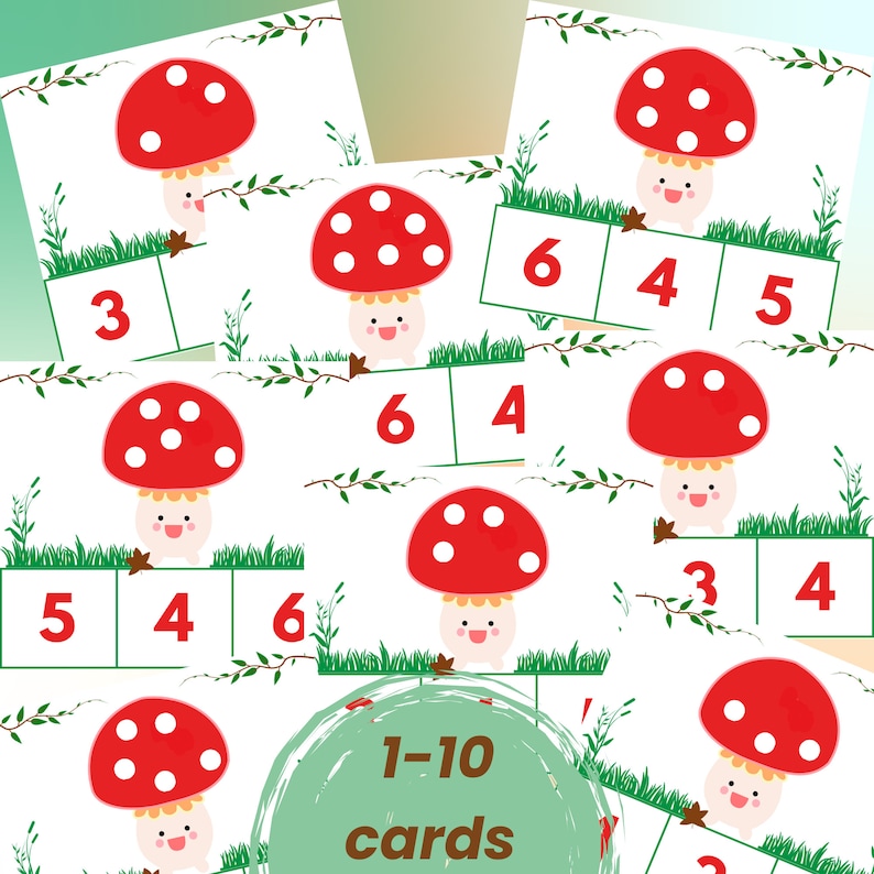 Mushroom Spot Counting Clip Cards, Homeschooling, Preschool Curriculum ...