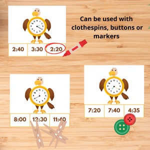 Telling Time Clip Cards for Kids | Learn to Tell Time With Analog ...