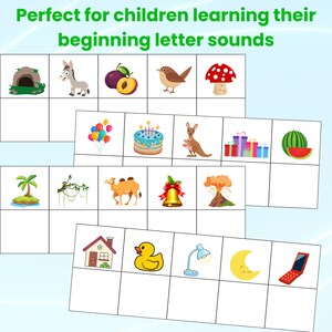 Beginning Sounds Letter Match Phonics Worksheets, Letter Sounds ...