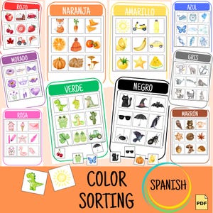 Color Sorting Activity for Toddlers & Preschoolers | Spanish Learning ...