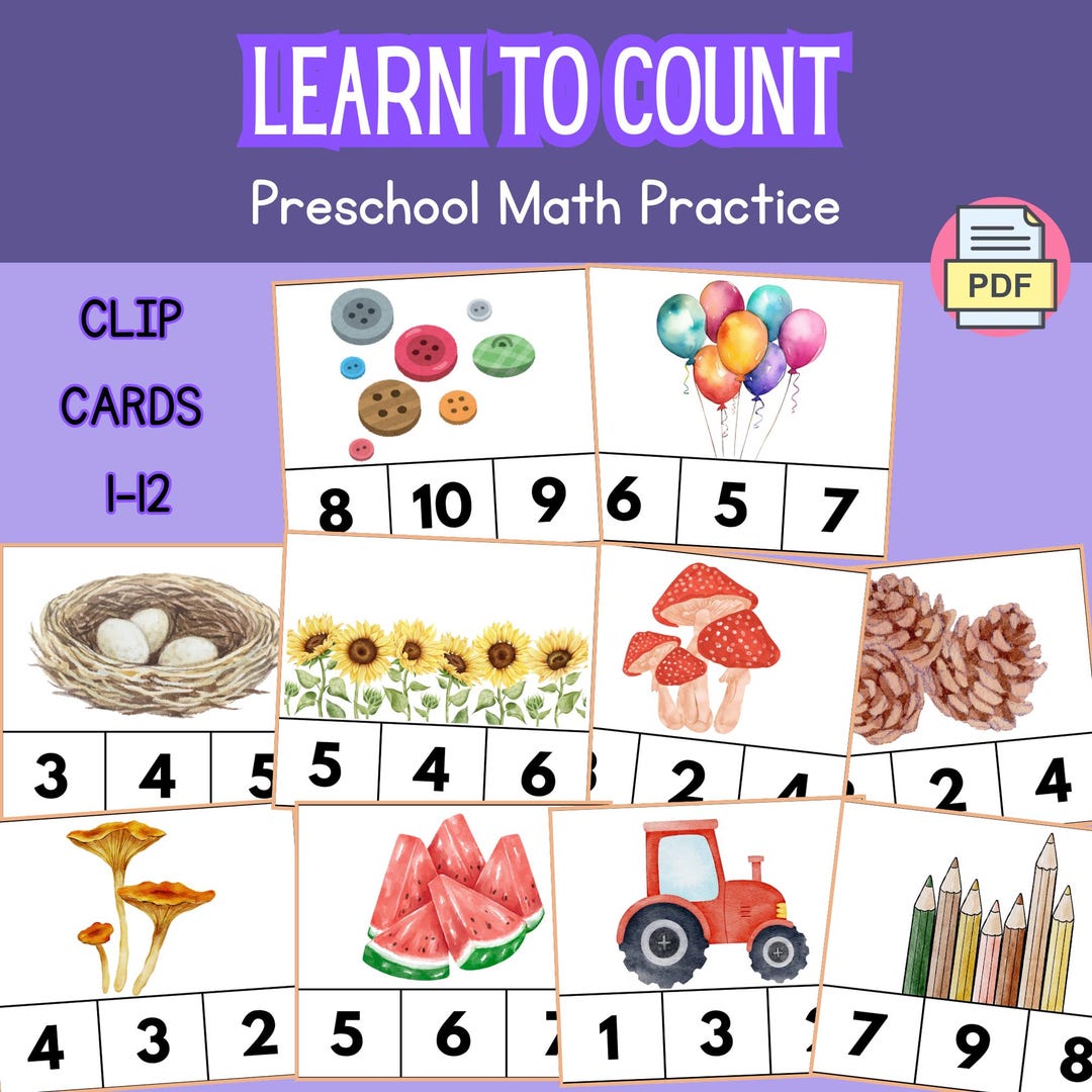 Learn to Count Flashcards | Printable Counting Activity 1–12 ...