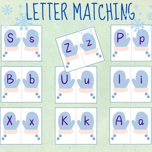 Mittens Letter Matching Game, ABC Puzzles, Preschool, Kindergarten ...