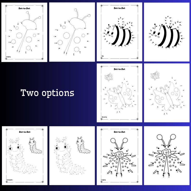 Dot to Dot Insects Printable | Connect the Dots Worksheets for Pre-k ...