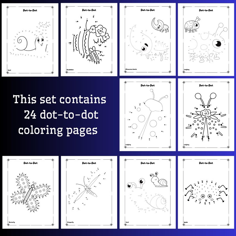 Dot to Dot Insects Printable | Connect the Dots Worksheets for Pre-k ...