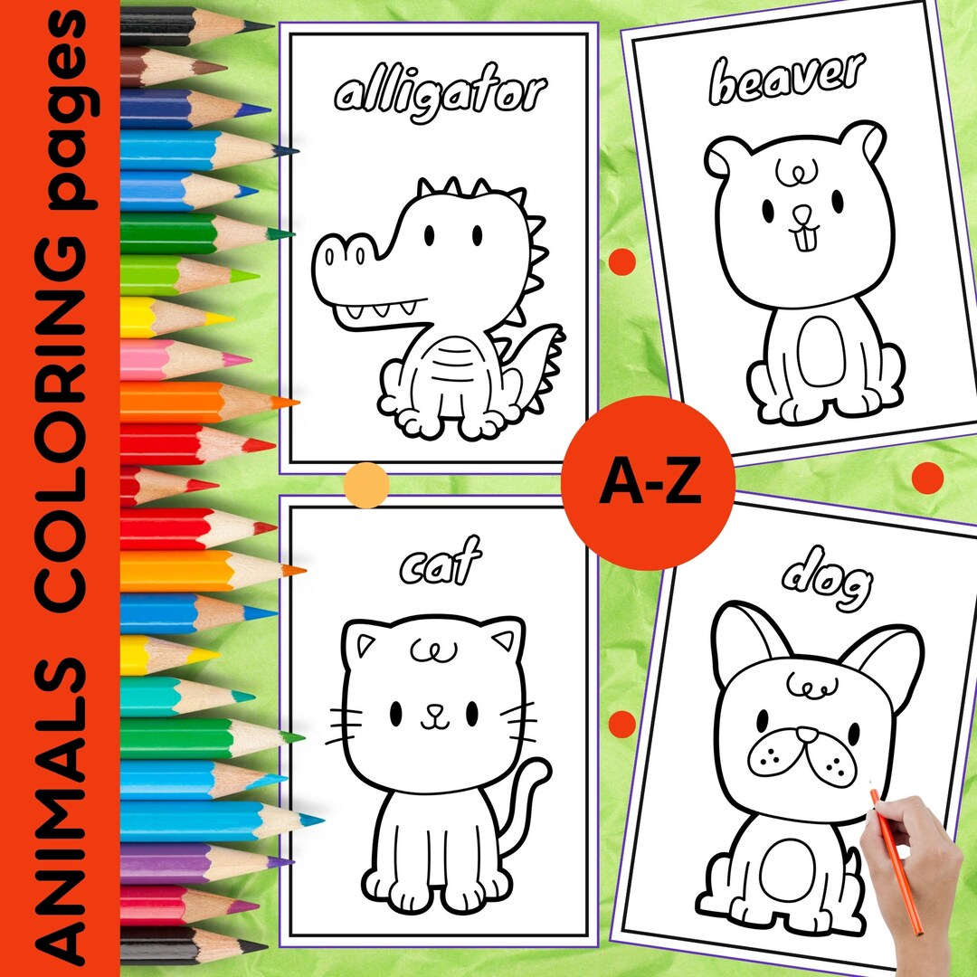 Coloring Pages, Animals, Alphabet Worksheets for Kids, Printable ...