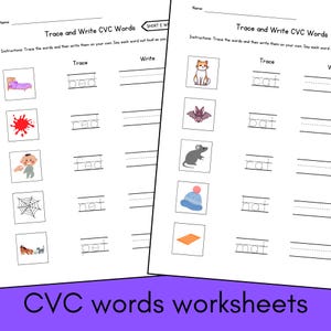CVC Word Practice – Tracing & Writing Worksheets | Preschool ...