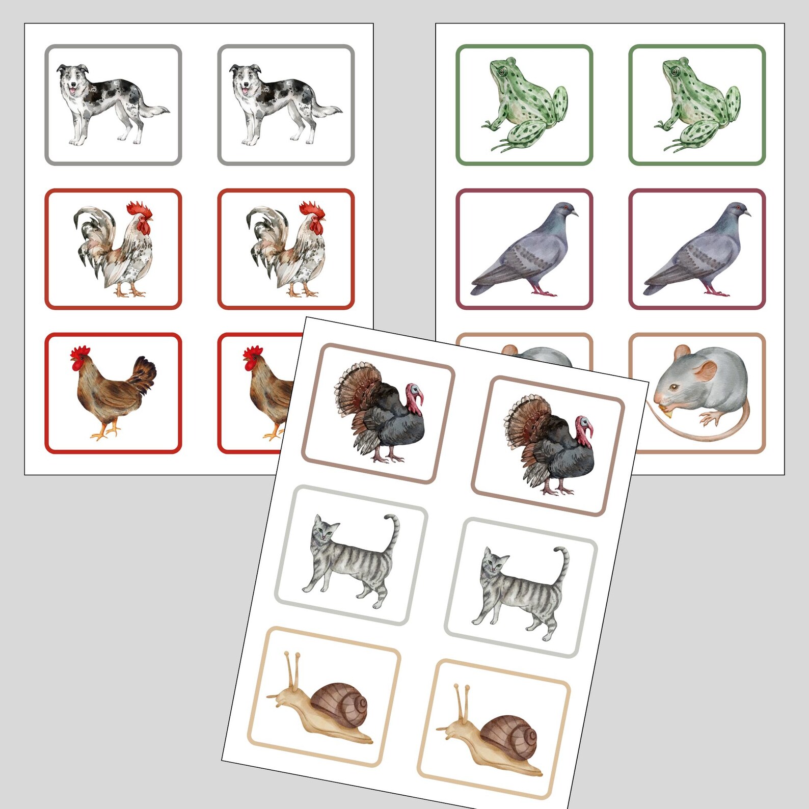 Farm Animal Memory Card Game | Preschool Activities | Toddler Learning ...