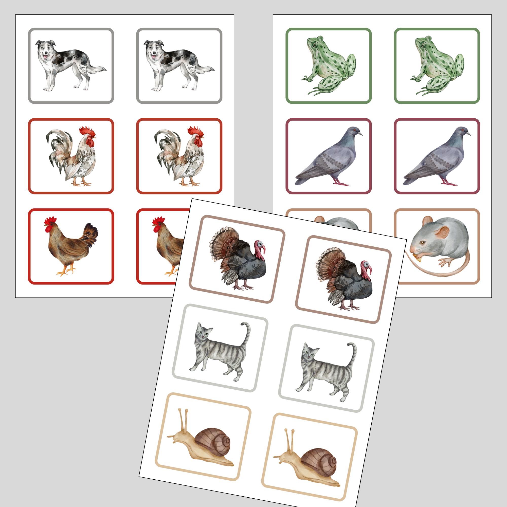 Farm Animal Memory Card Game | Preschool Activities | Toddler Learning ...