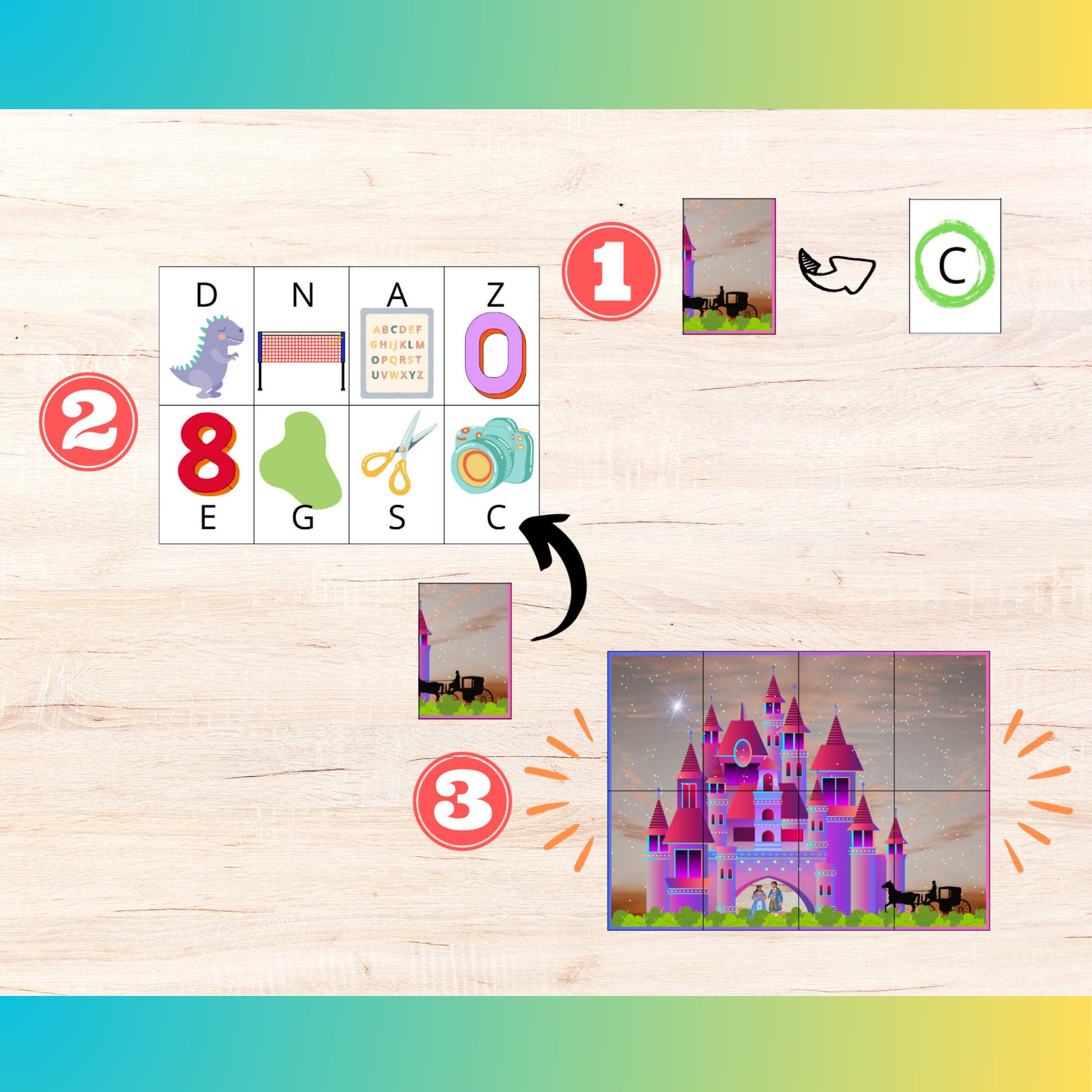 Beginning Letter Sound Matching Puzzle for Teaching Letter Recognition ...