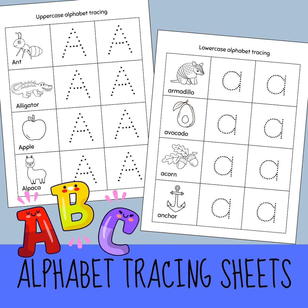 Uppercase & Lowercase Letter Tracing Worksheets | Alphabet Tracing With ...