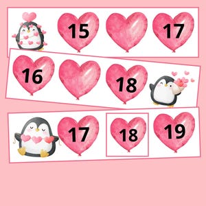 Valentine’s Math Number Sequence Worksheets 1-20 | Preschool ...