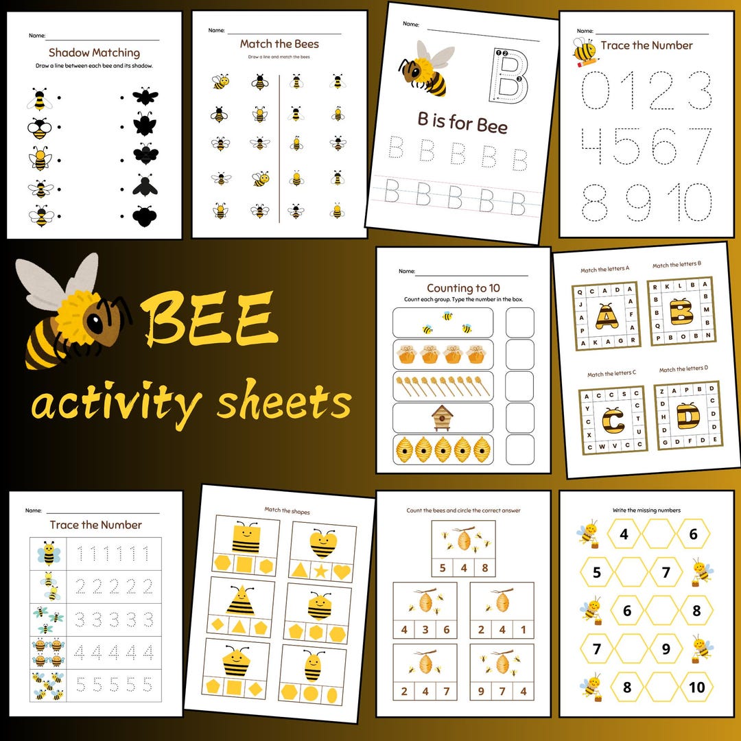 Honey Bee Preschool Printable Worksheets & Activities Pack | Fun ...