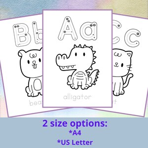 Letter Tracing Worksheets, Animal Alphabet Coloring Pages, Preschool ...