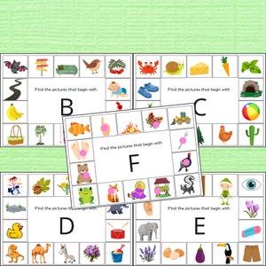 Beginning Sound Picture Matching Cards, Printable for Teaching Letter ...