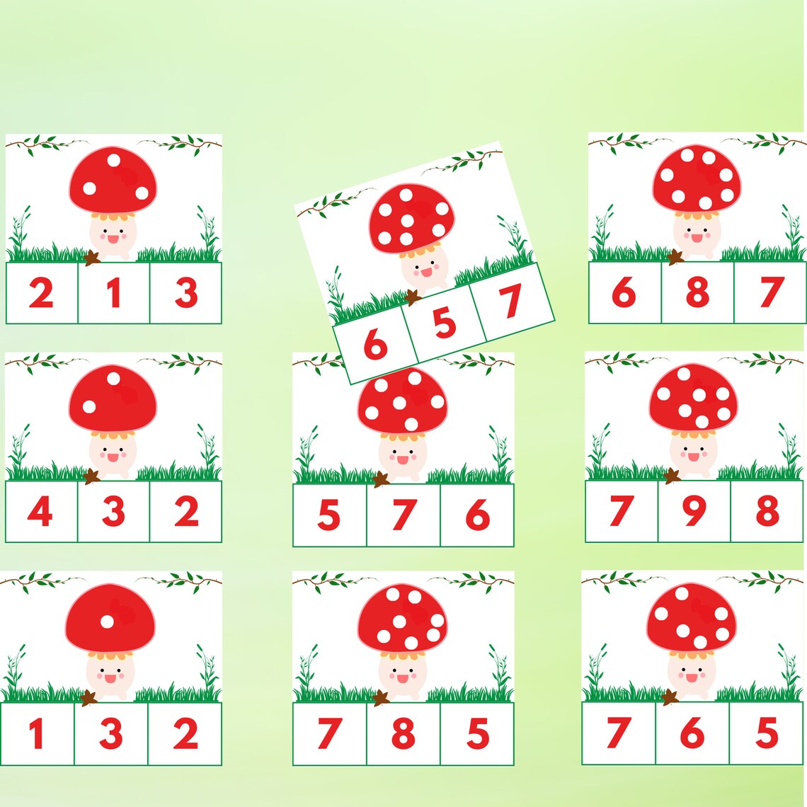 Mushroom Spot Counting Clip Cards, Homeschooling, Preschool Curriculum ...