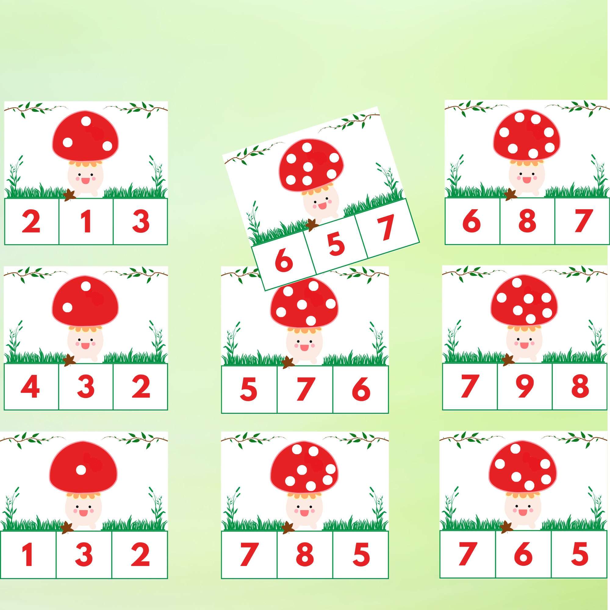 Mushroom Spot Counting Clip Cards, Homeschooling, Preschool Curriculum ...
