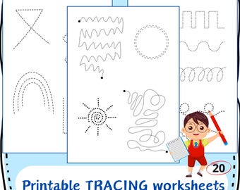 Prewriting Garden Line Tracing Worksheets for Preschool, Fine Motor ...