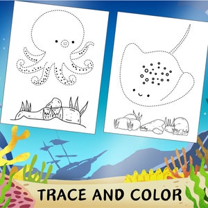 Pre-writing Line Tracing, Under the Sea Themed, Trace Practice, Fine ...