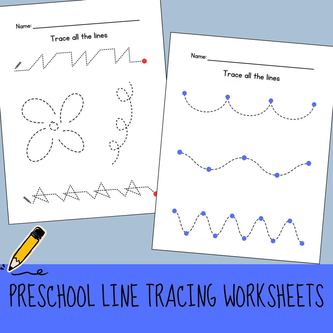 Line Tracing Worksheets - Preschool & Kindergarten Trace Pages ...