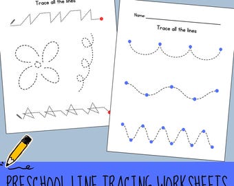 Prewriting Transportation Line Tracing Worksheets for Preschool, Fine ...
