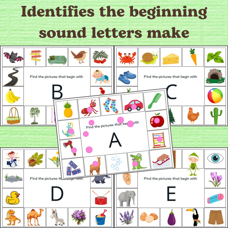Phonics Initial Sound Cards A-Z | Montessori Alphabet Matching Activity ...