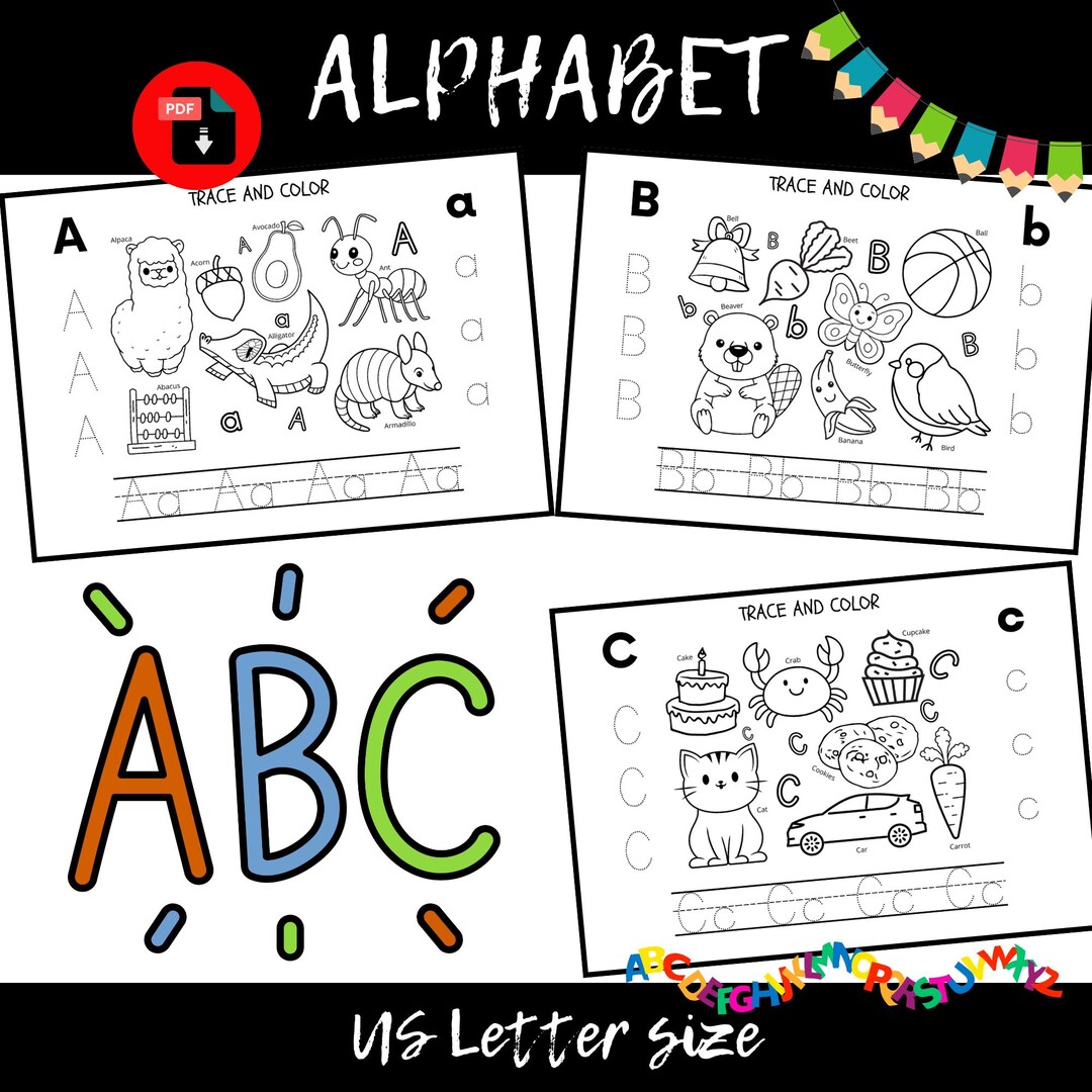 Alphabet Coloring Pages PDF| Printable Kids Activity for Preschool ...