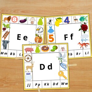 Alphabet Phonics Beginning Sounds Clip Cards, Clothespin Game ...