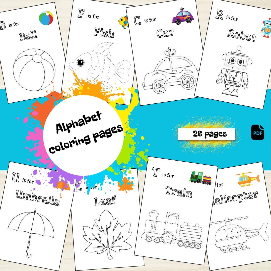 ABC Coloring Book Pages - Trace & Color Alphabet PDF for Preschool, Fun ...
