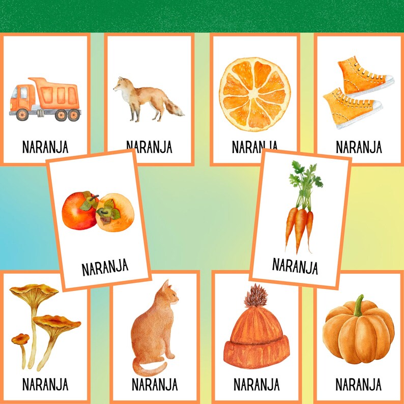 Spanish Color Flashcards | Printable Learning Cards for Kids - Etsy Canada