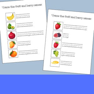 Fruit Name Tracing Worksheets for Preschool | Printable Handwriting ...