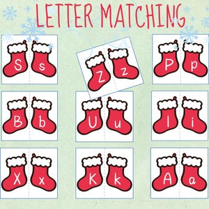 Alphabet Matching Christmas | Letter Recognition Game for Preschool ...