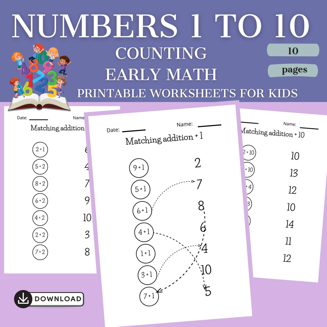 Numbers 1 to 10 Printable Worksheets for Kids PDF - Etsy