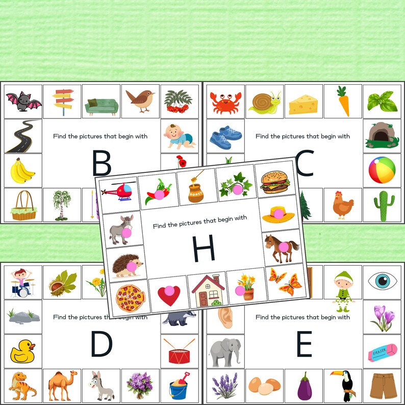 Beginning Sound Picture Matching Cards, Printable for Teaching Letter ...