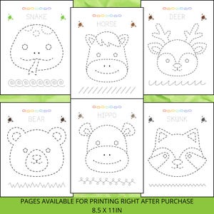 Tracing Practice and Coloring Pages for Kids | Pre-writing Worksheets ...
