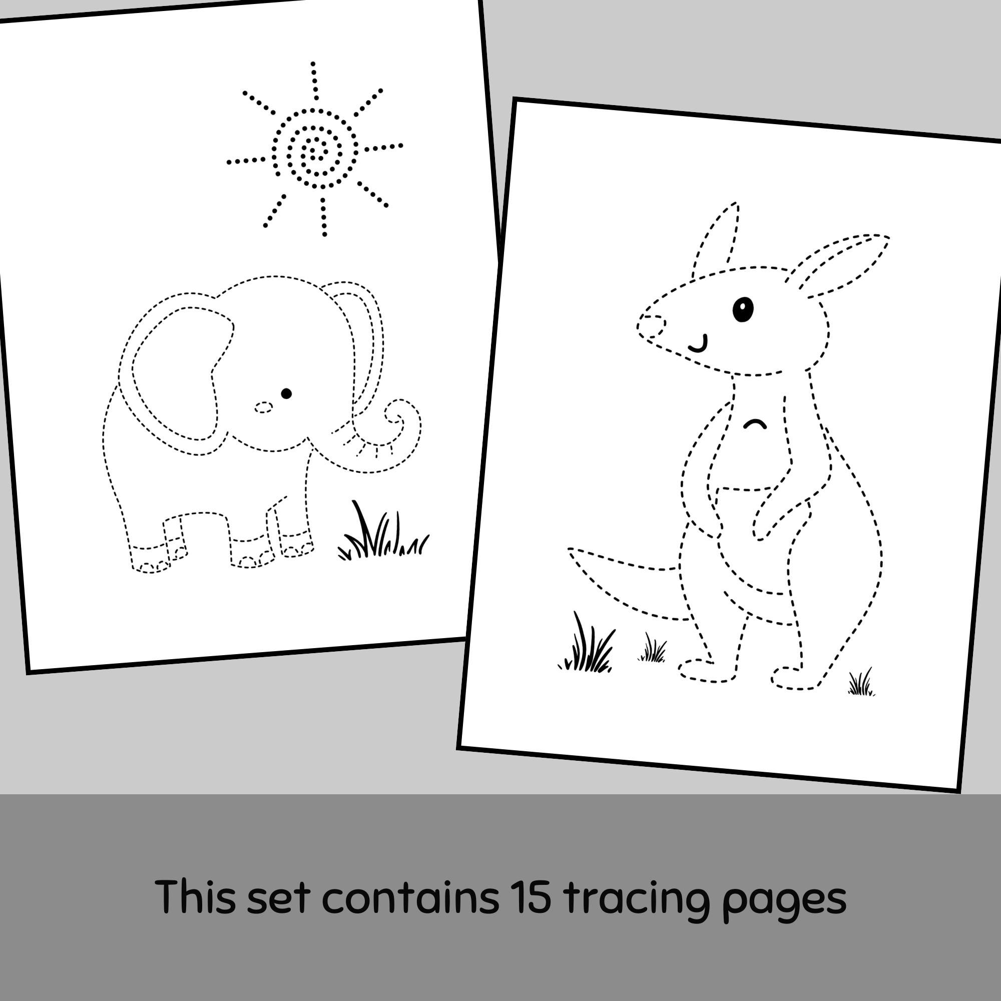 Zoo Animal Trace and Color Pages | Preschool Fine Motor Worksheets - Etsy
