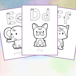 Letter Tracing Worksheets, Animal Alphabet Coloring Pages, Preschool ...