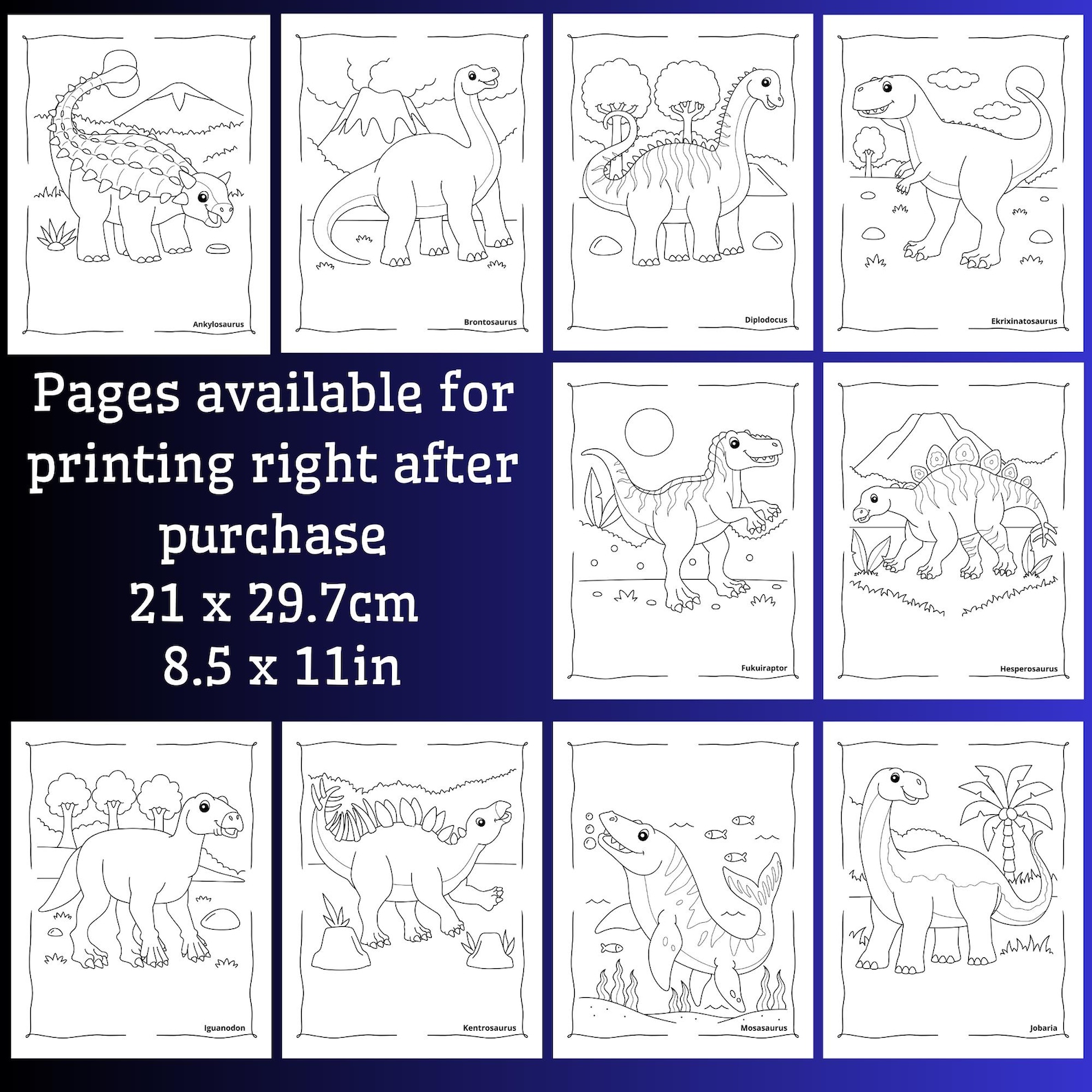 Dino Coloring Sheets | Cute Dinosaur Printable Pages for Kids | A-Z ...